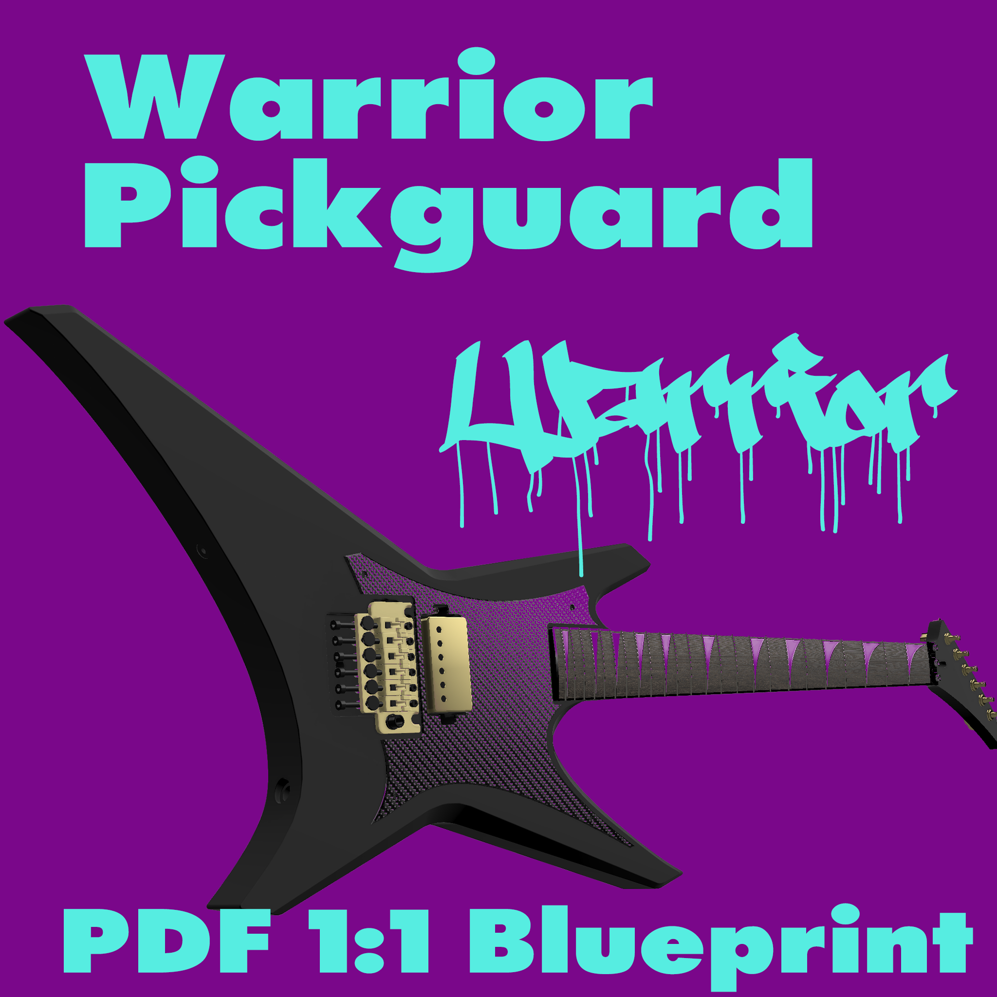 Jackson Warrior Pickguard PDF 1:1 Blueprint – Who Wants Honey